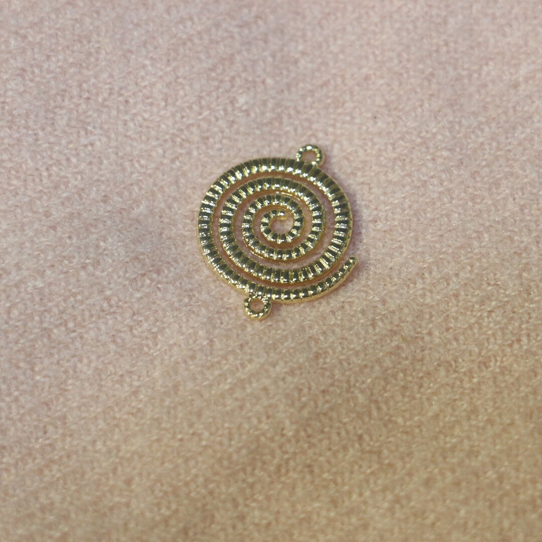 KC Gold Hollow Spiral Connector: Handmade Jewelry Pendant (17mm) - Etsy