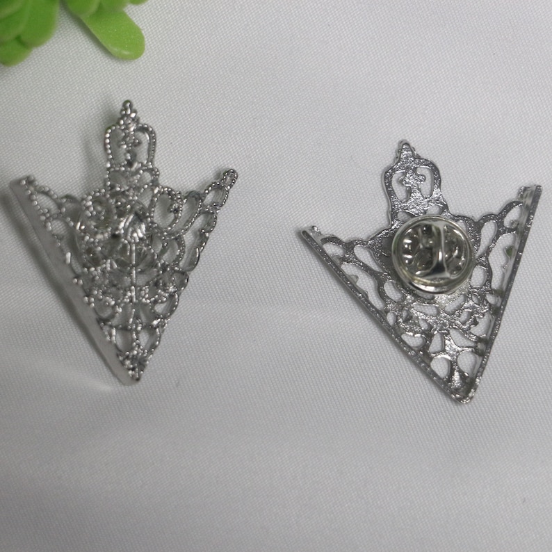 Handmade Shirt Collar Brooch: Gold & Silver Triangle Buckle (2pcs) - Etsy