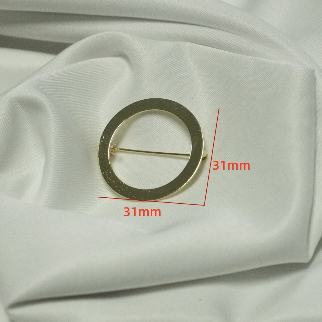 14k Real Gold Round Elastic Clip-hollow Safety Lock Brooch Base-diy ...
