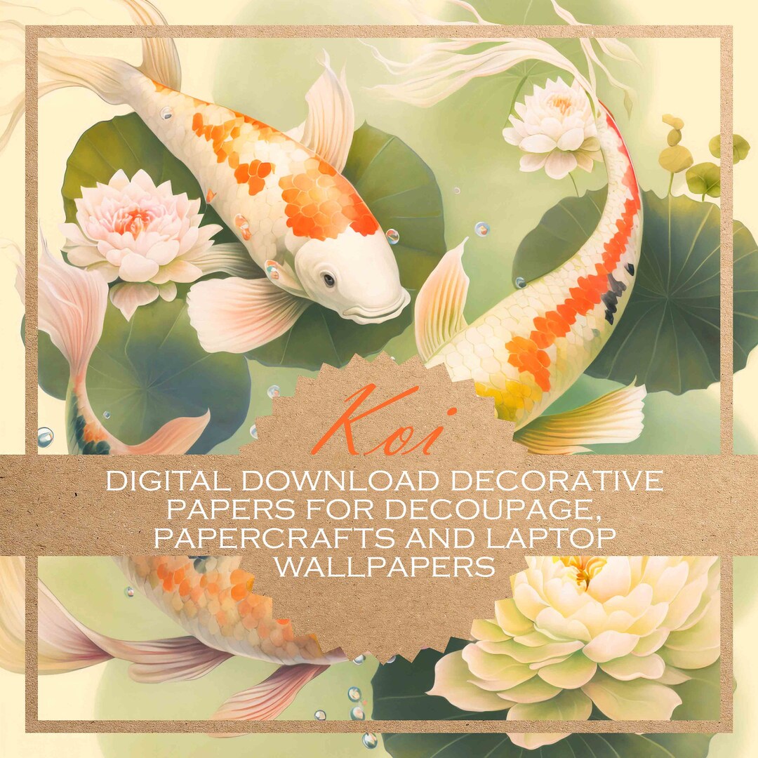 Koi: Decoupage Paper/digital PAPERS for Download, Card-making, Journals ...