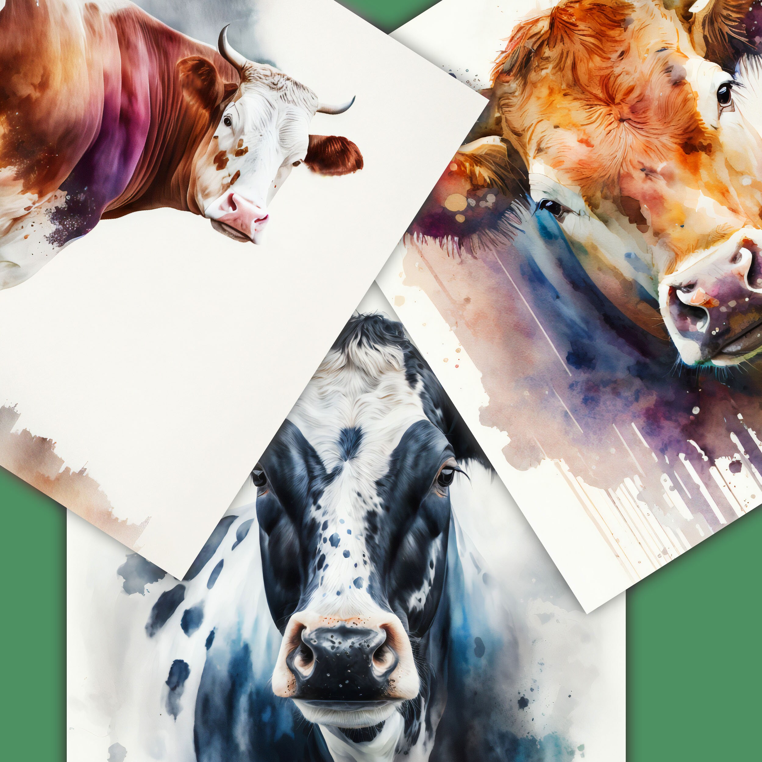 Cows: Decoupage Paper 12x Designs/ DIGITAL PAPERS for All Kinds of ...