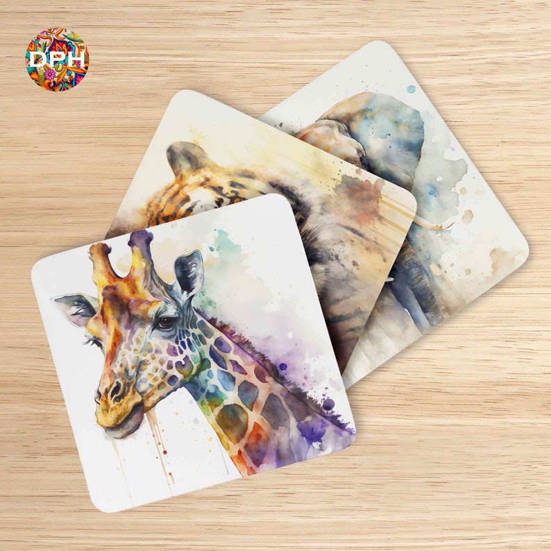 Printable 4x4 Images / WILD Theme / for Coasters, Greetings Cards ...