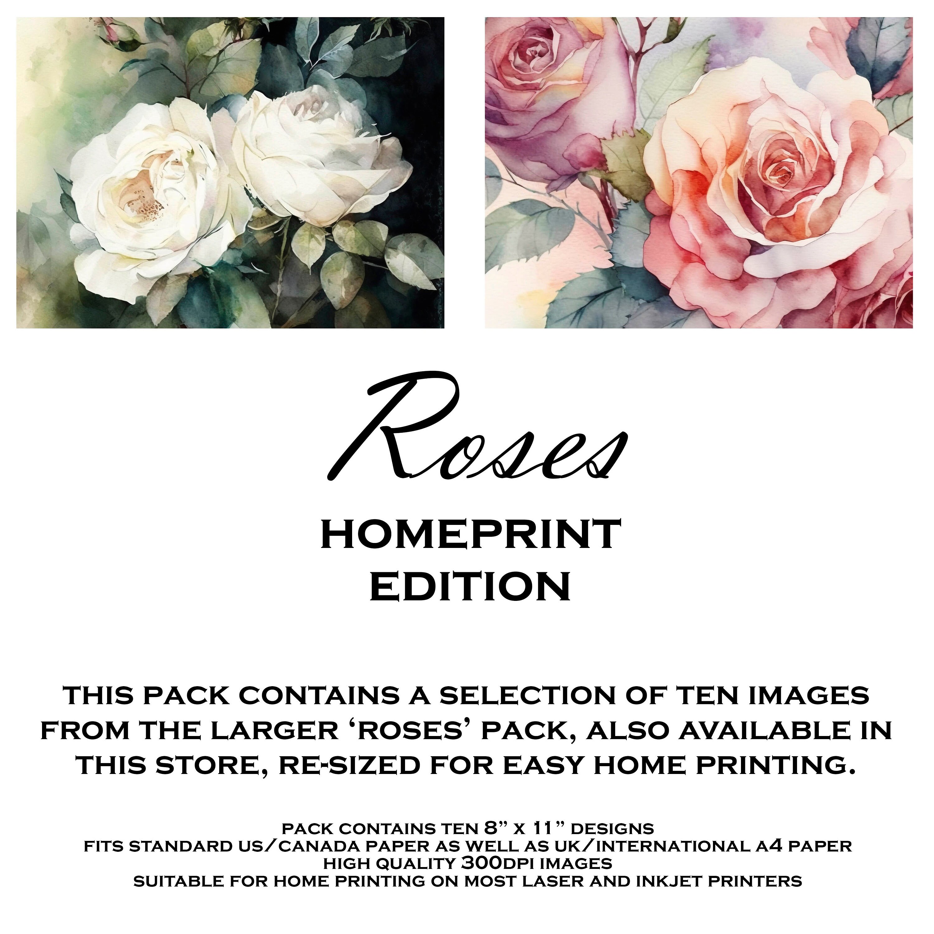 Roses Printable Decoupage: Beautiful DIGITAL PAPERS for - Etsy