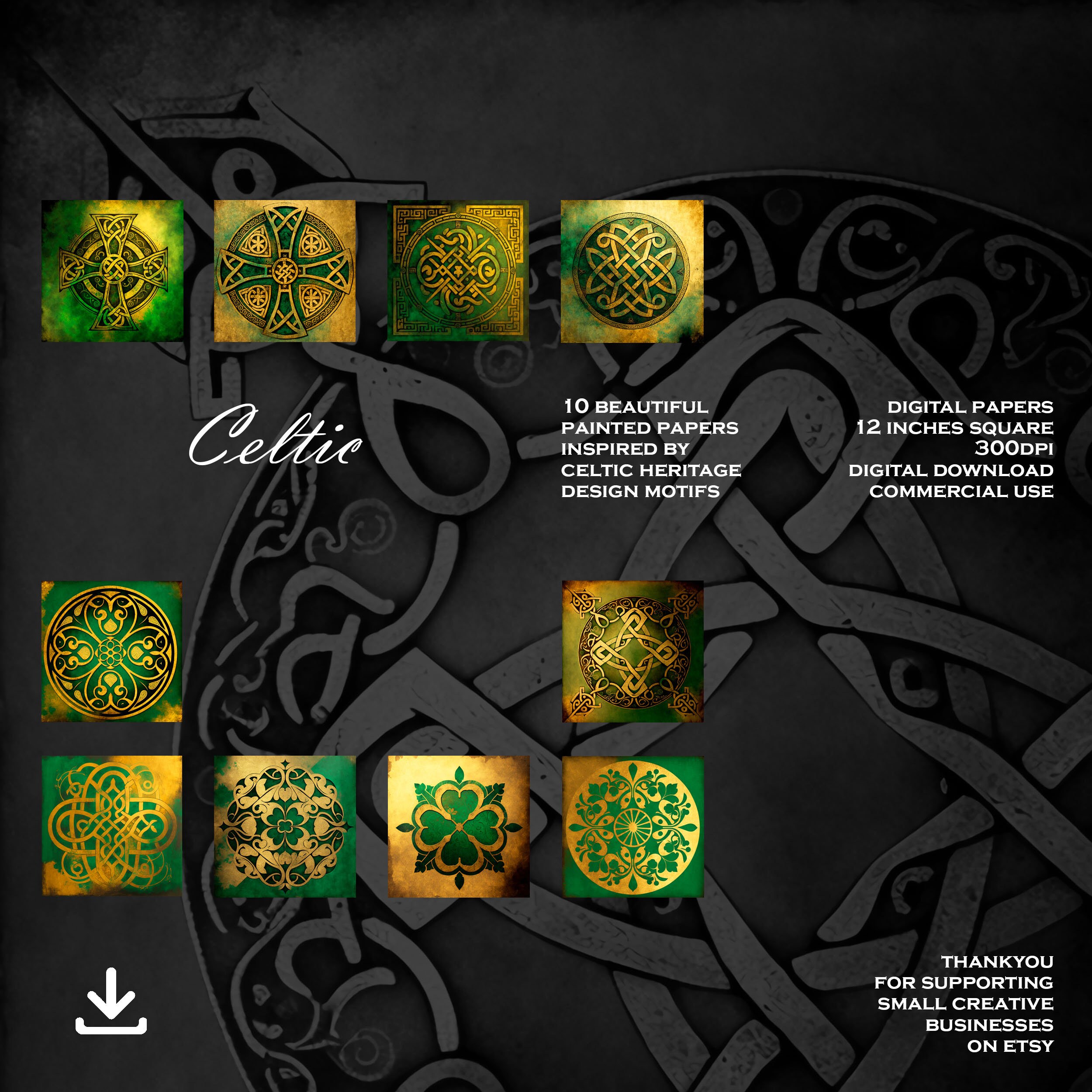 Celtic: Decoupage Download 10x Beautiful DIGITAL PAPERS Suitable for ...