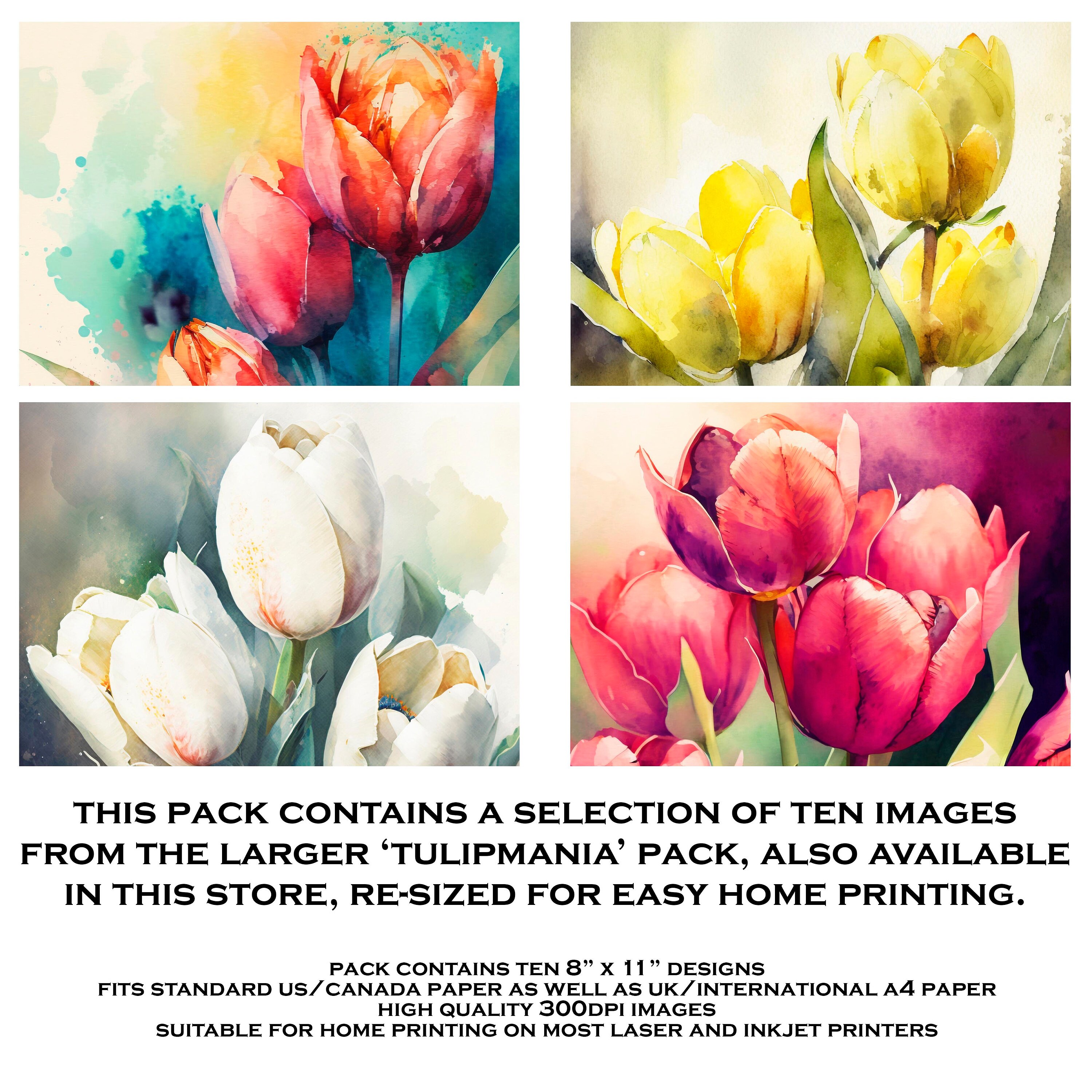 Tulips Printable Decoupage / DIGITAL PAPERS / Papercrafts, Card-making ...