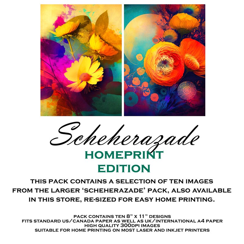 Scheherazade - Printable Decoupage Papers, Home Print DIGITAL PAPERS ...