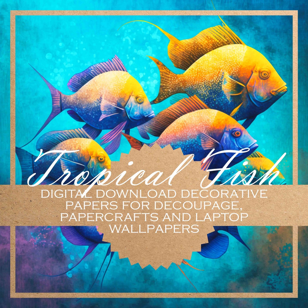 Tropical Fish: Decoupage Paper/ 14x Beautiful DIGITAL PAPERS for All ...
