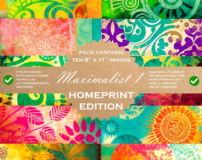 Bohemia Printable Decoupage Papers: Home Print DIGITAL PAPERS ...