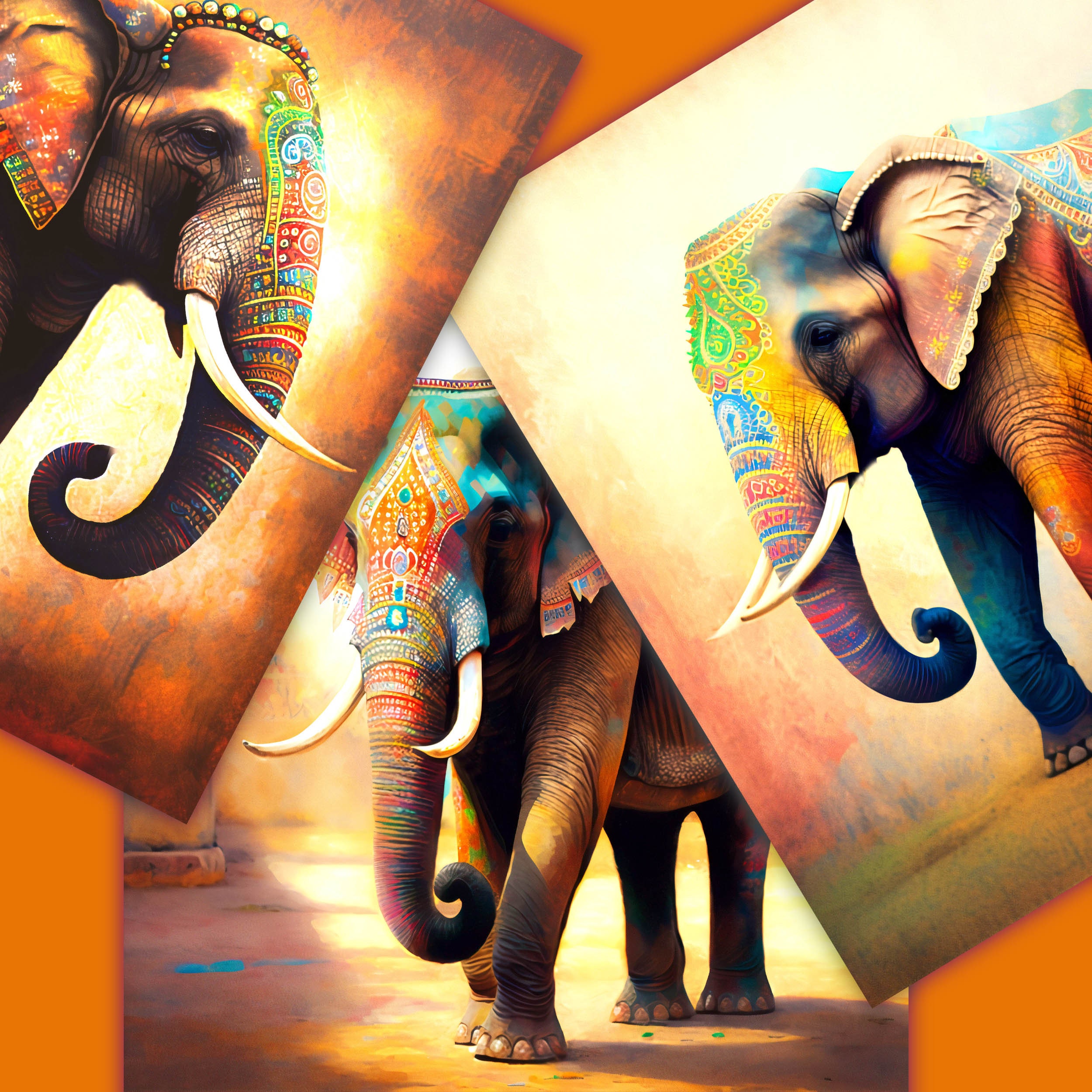 Festival: Decoupage Elephants Printable DIGITAL PAPERS for Paper Crafts ...