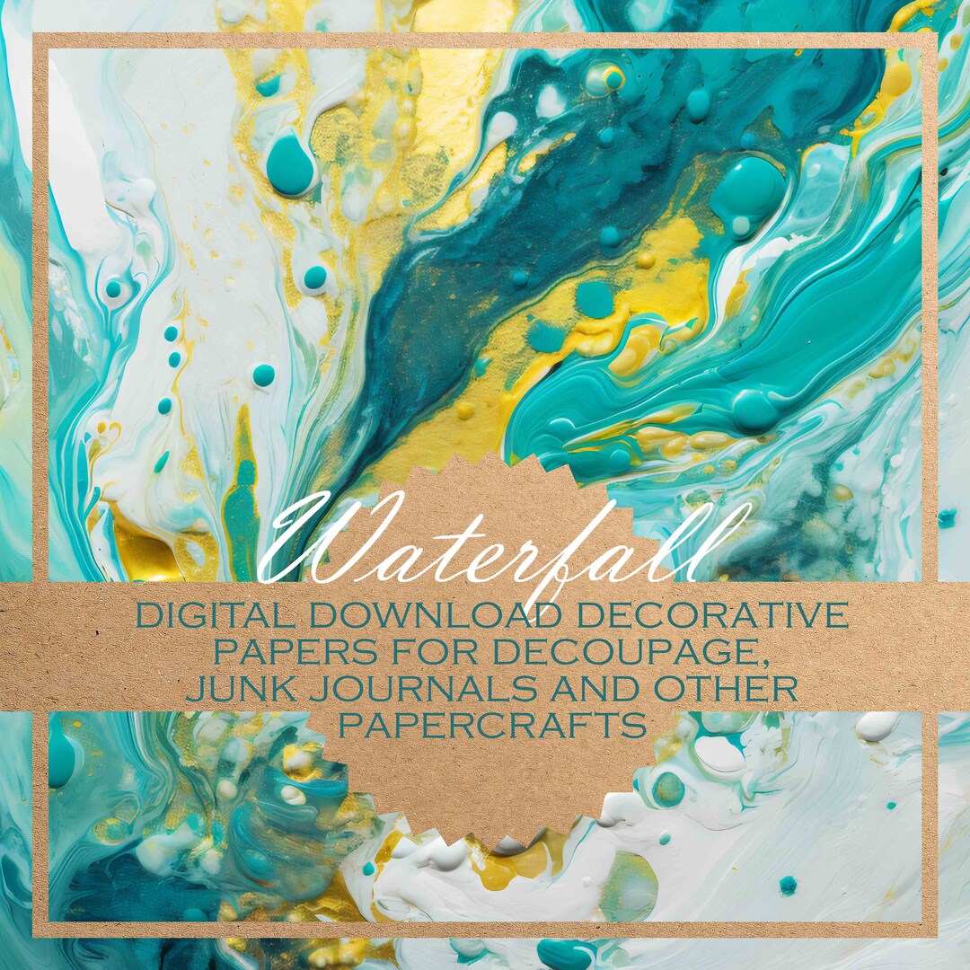 Waterfall: Decoupage Paper/digital PAPERS for Download, Card-making ...