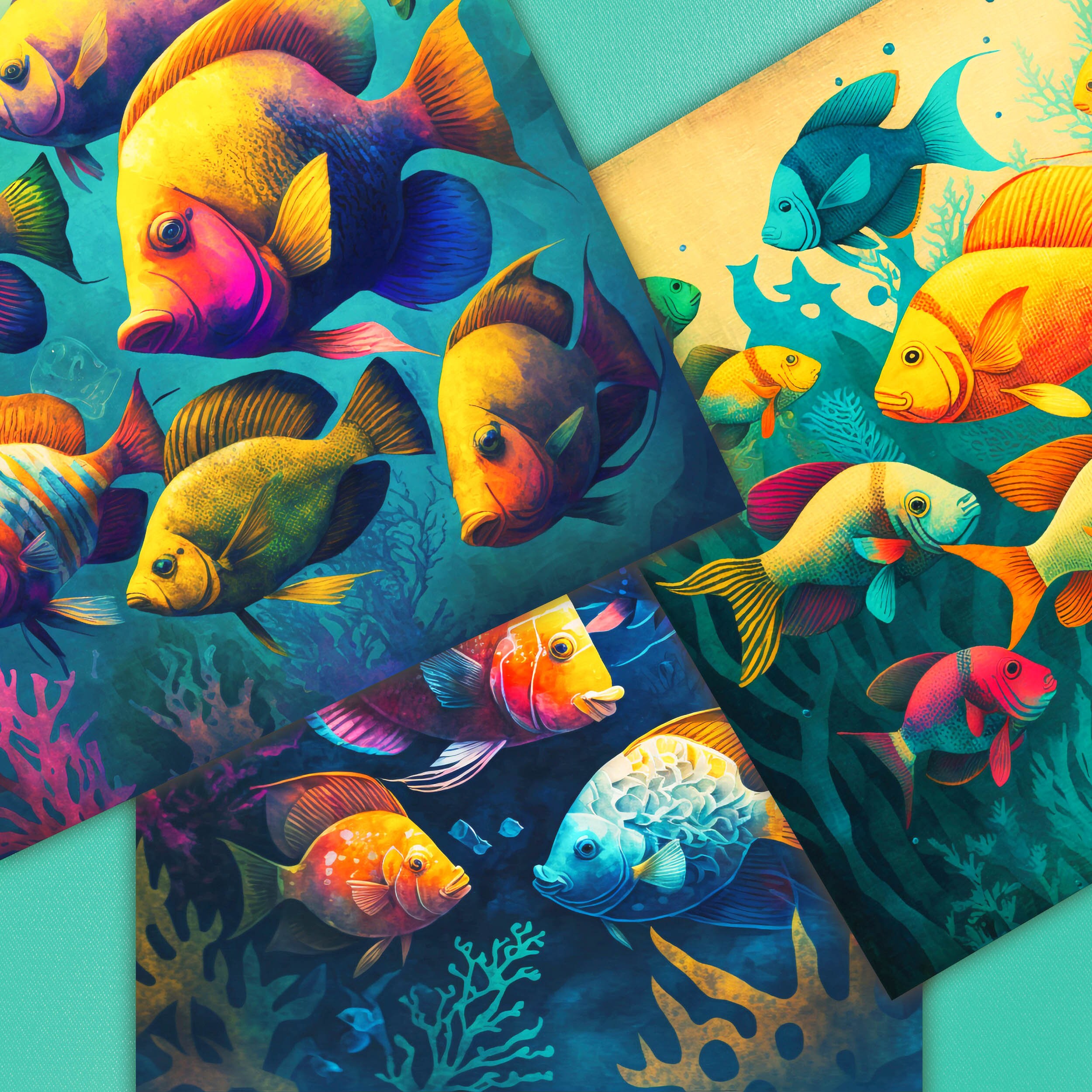 Tropical Fish: Decoupage Paper/ 14x Beautiful DIGITAL PAPERS for All ...