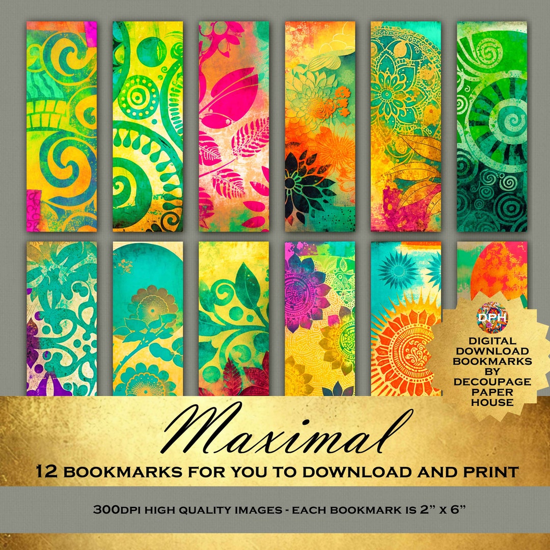 Maximal: Printable Digital Bookmarks Just Download and Print - Etsy