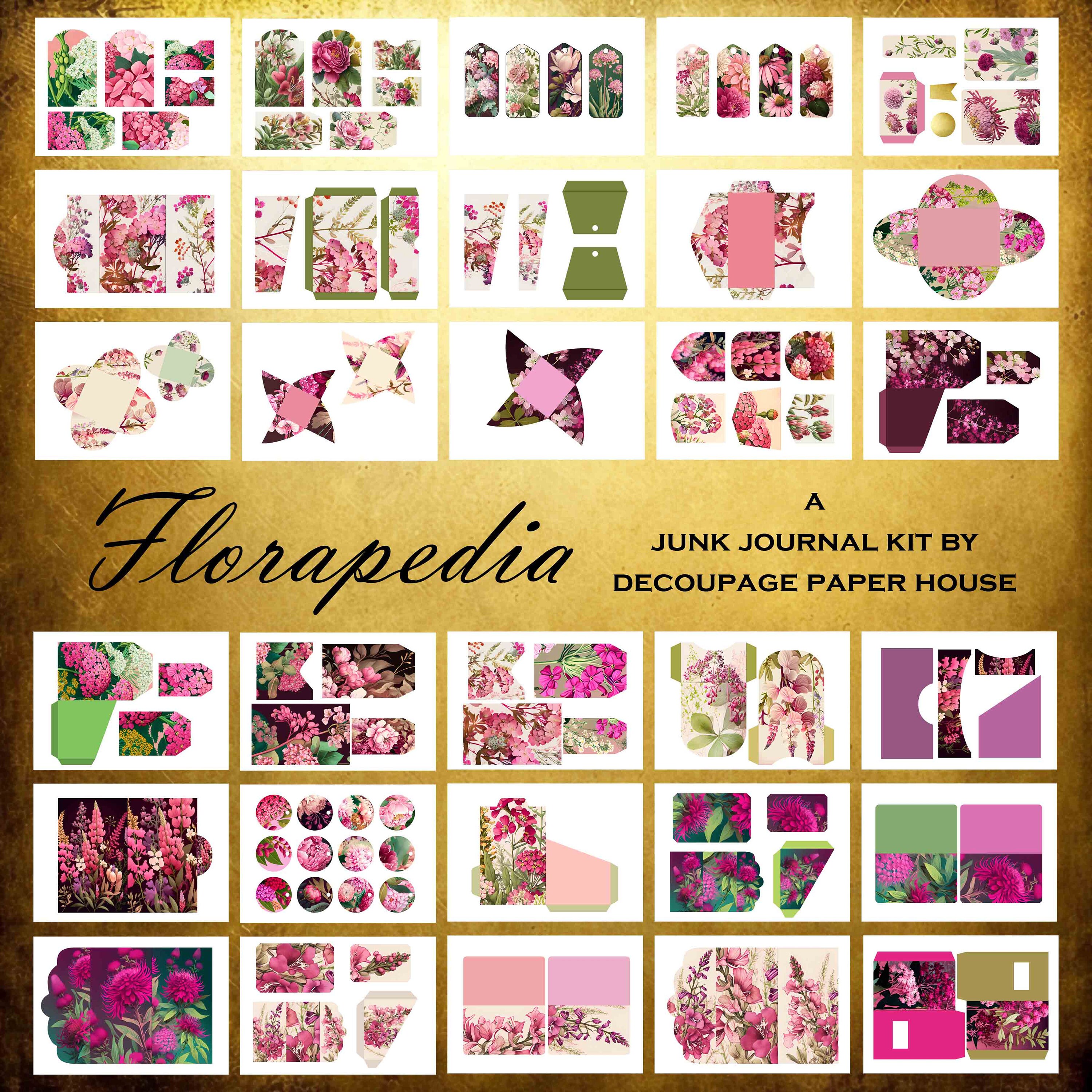 Florapedia Junk Journal Kit: Printable DIGITAL PAPERS & Journal ...