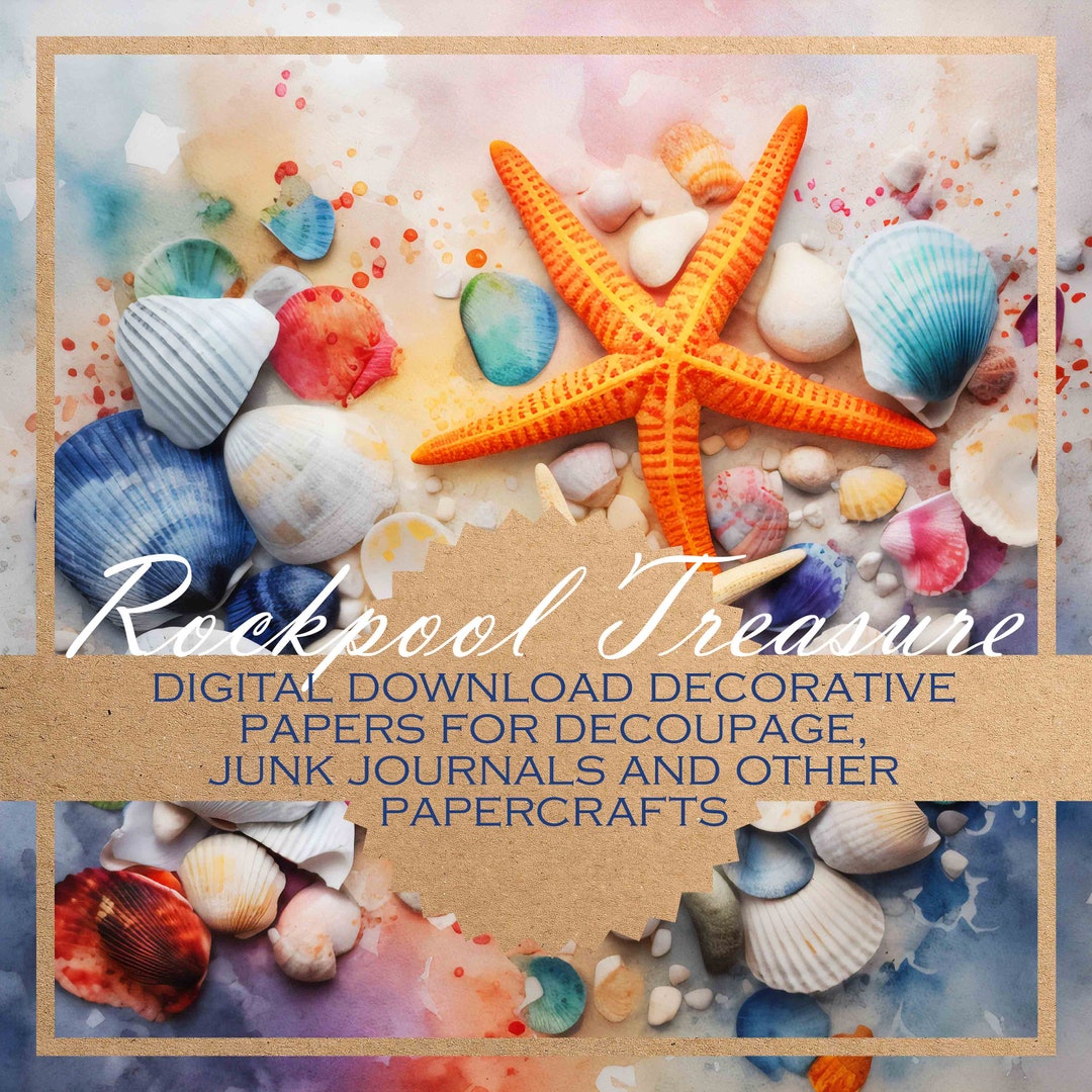 Rockpool Treasure: Decoupage Paper/digital PAPERS for Download/ 15 ...