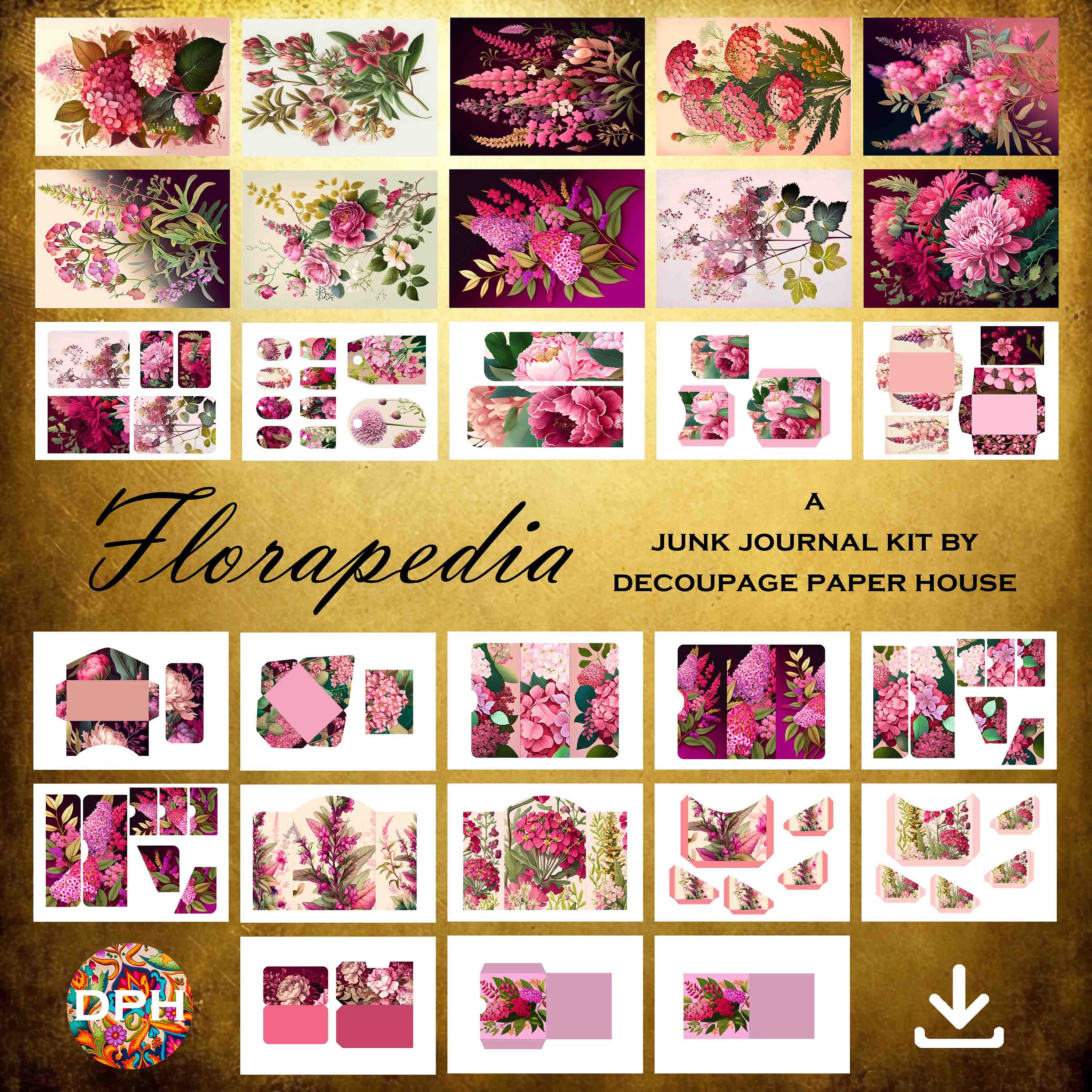 Florapedia Junk Journal Kit: Printable DIGITAL PAPERS & Journal ...