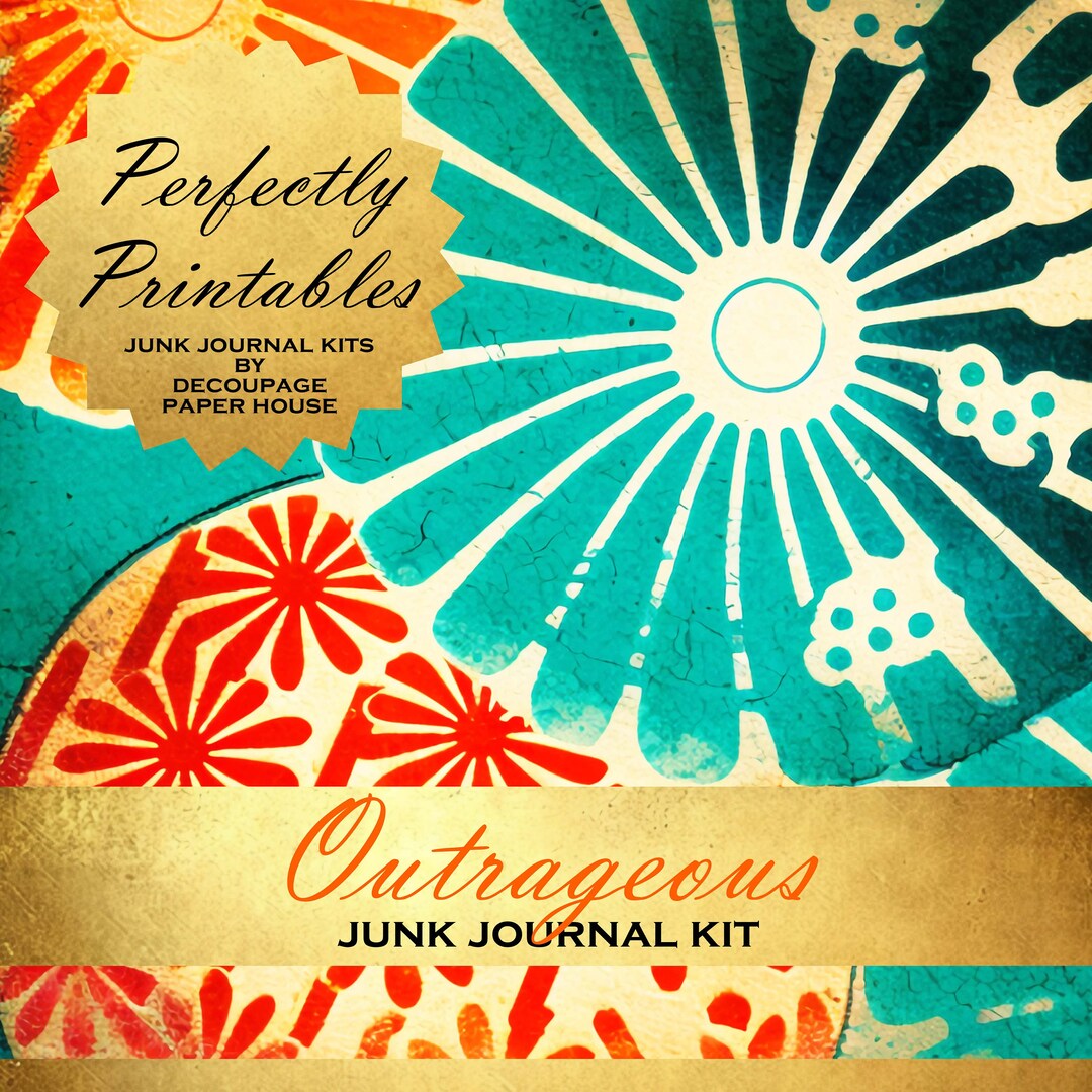 Outrageous Junk Journal Kit: Printable DIGITAL PAPERS & Journal ...