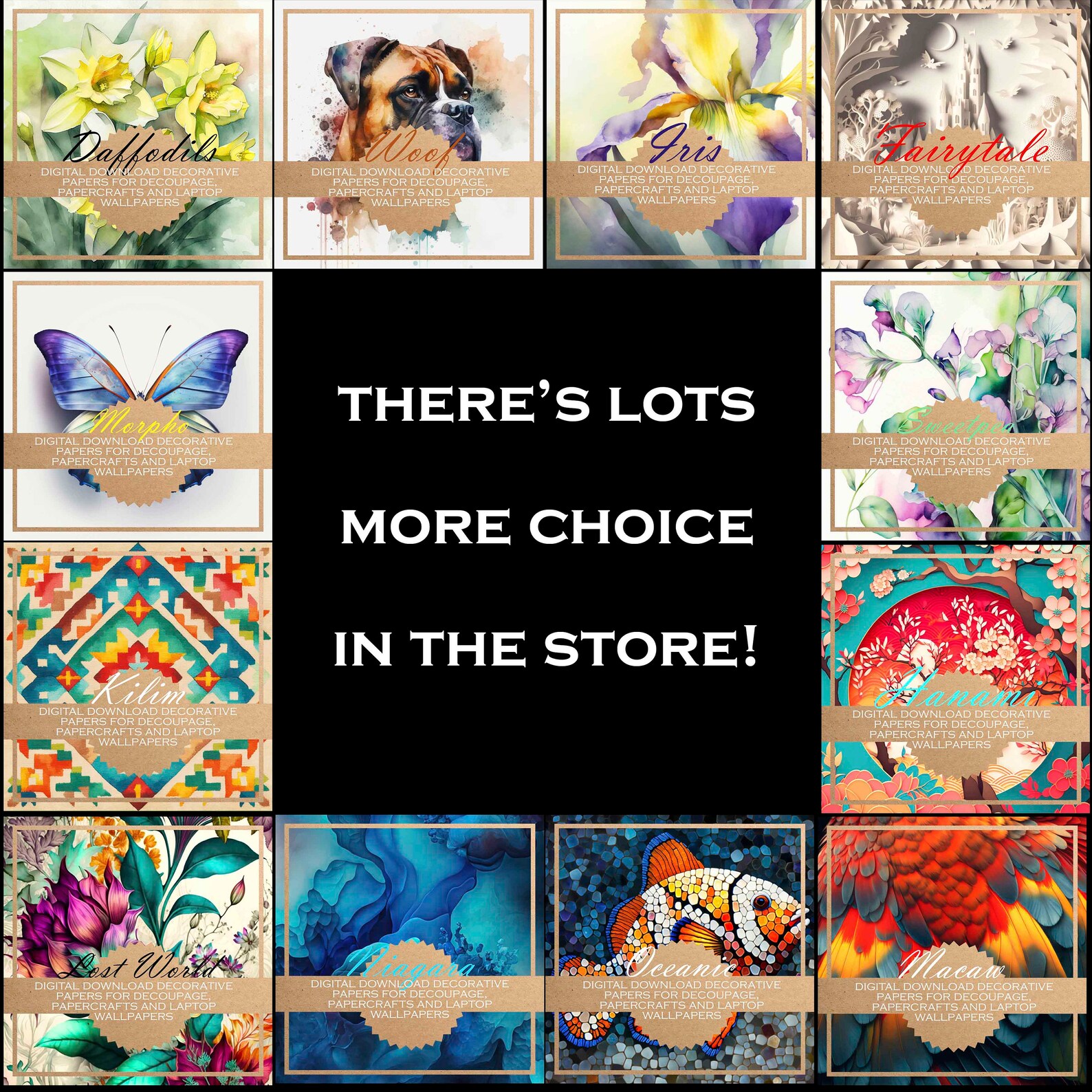 Wild Isles: Decoupage Paper 12x British Wildlife Designs/ DIGITAL ...