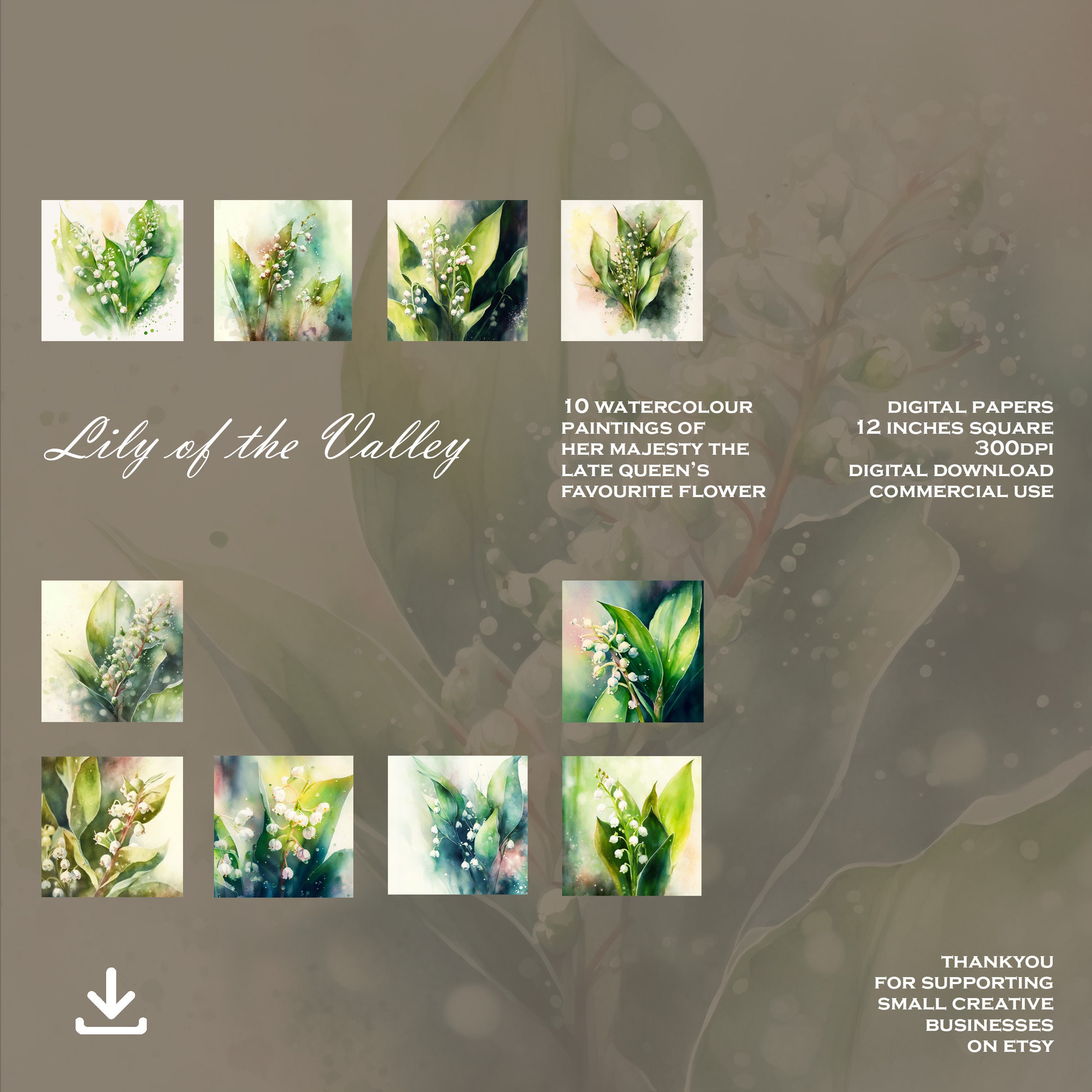 Lily of the Valley: Decoupage Paper/ 10x Beautiful DIGITAL PAPERS ...