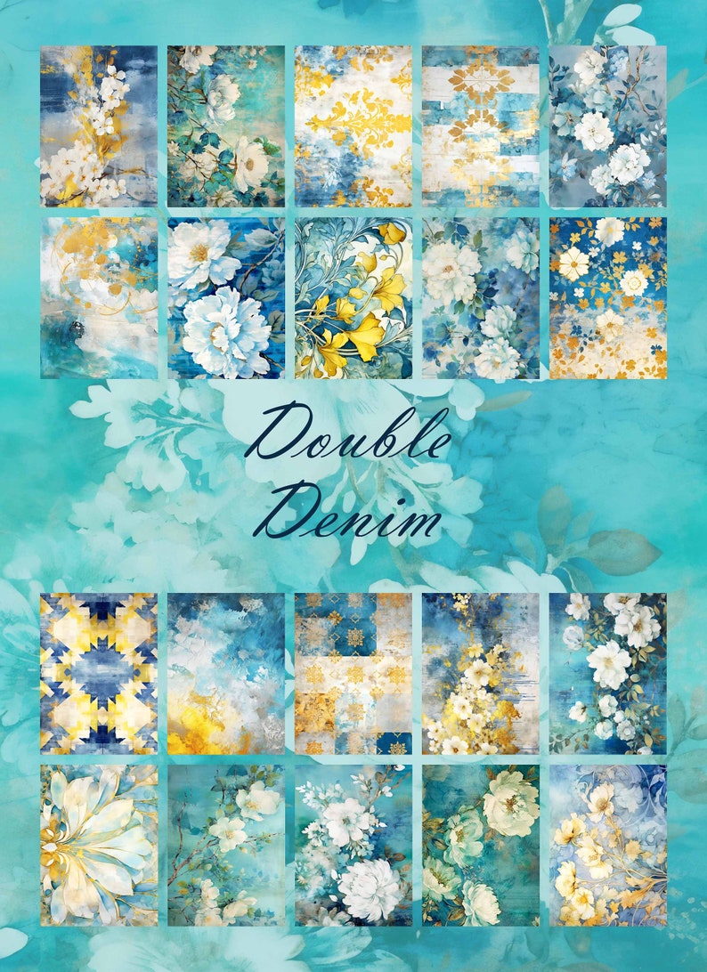 Double Denim: 8x11 Decoupage Papers/ DIGITAL DOWNLOADS for All Kinds of ...