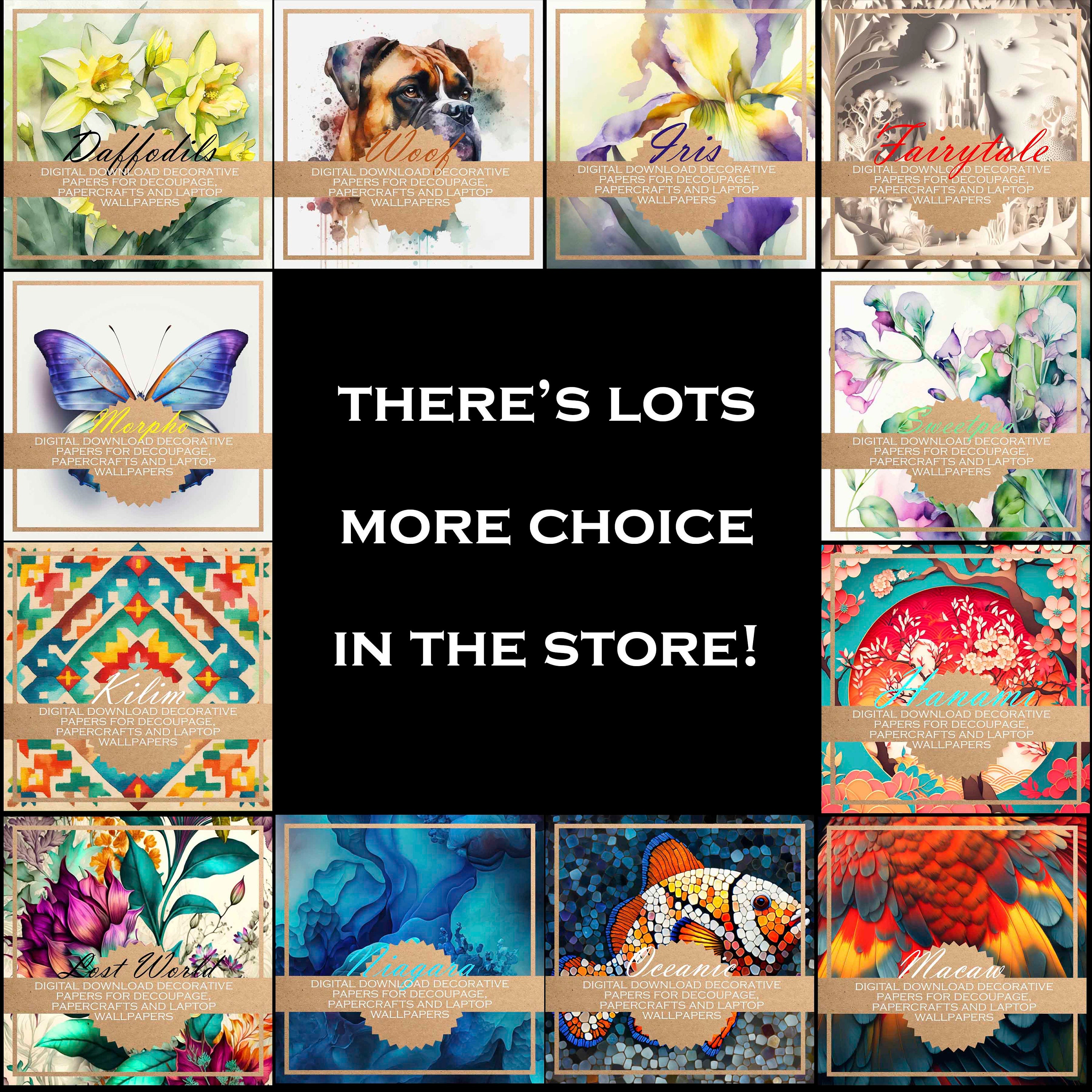 The Unicorn Printable Decoupage, Home Print DIGITAL PAPERS /papercraft ...