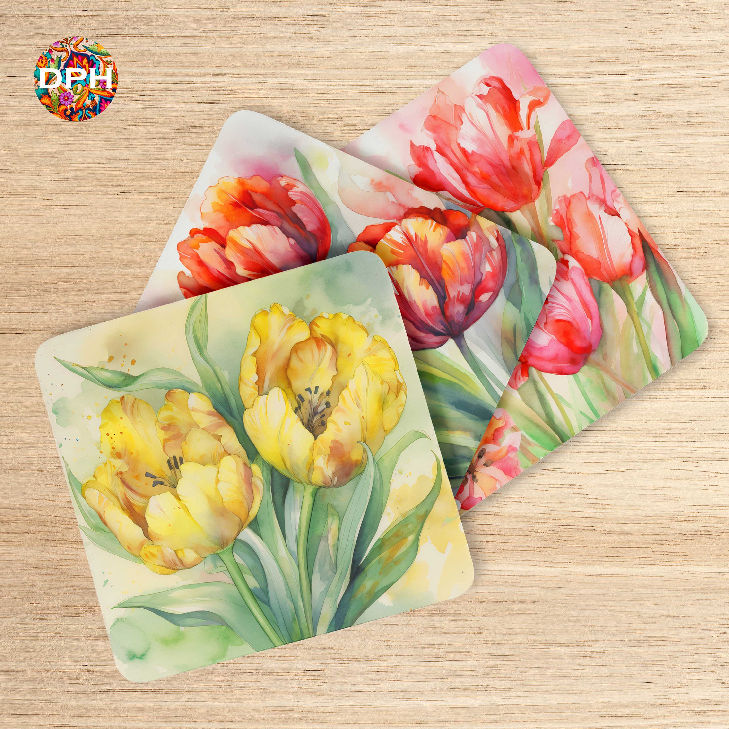 Printable 4x4 Images / TULIPS Theme / for - Etsy