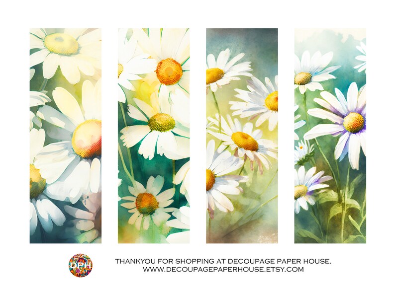 Daisy: Printable Digital Bookmarks Just Download and Print - Etsy