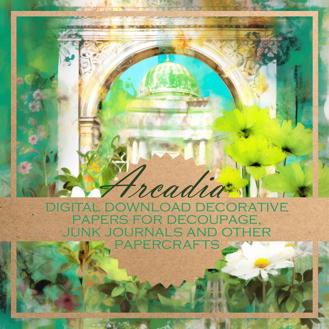 Arcadia: Decoupage DIGITAL PAPERS Suitable for All Kinds of Paper ...