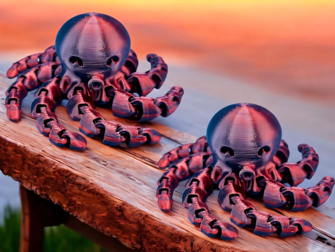 Articulated 3d Printed Cute Octopus, 3d Printed Octopus Toys, 3d ...