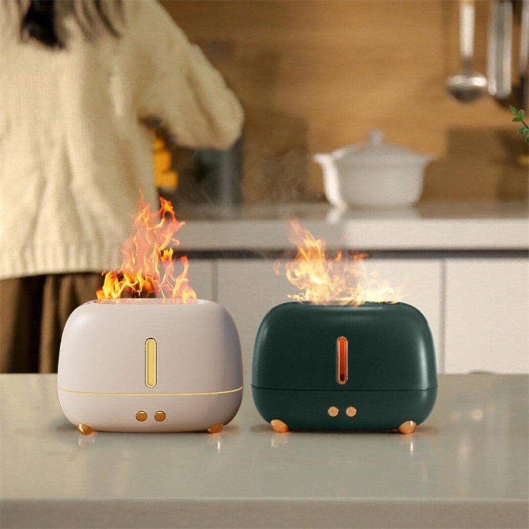Flame Humidifier Upgraded Flame Fireplace Air Aroma USB Essential Oil ...