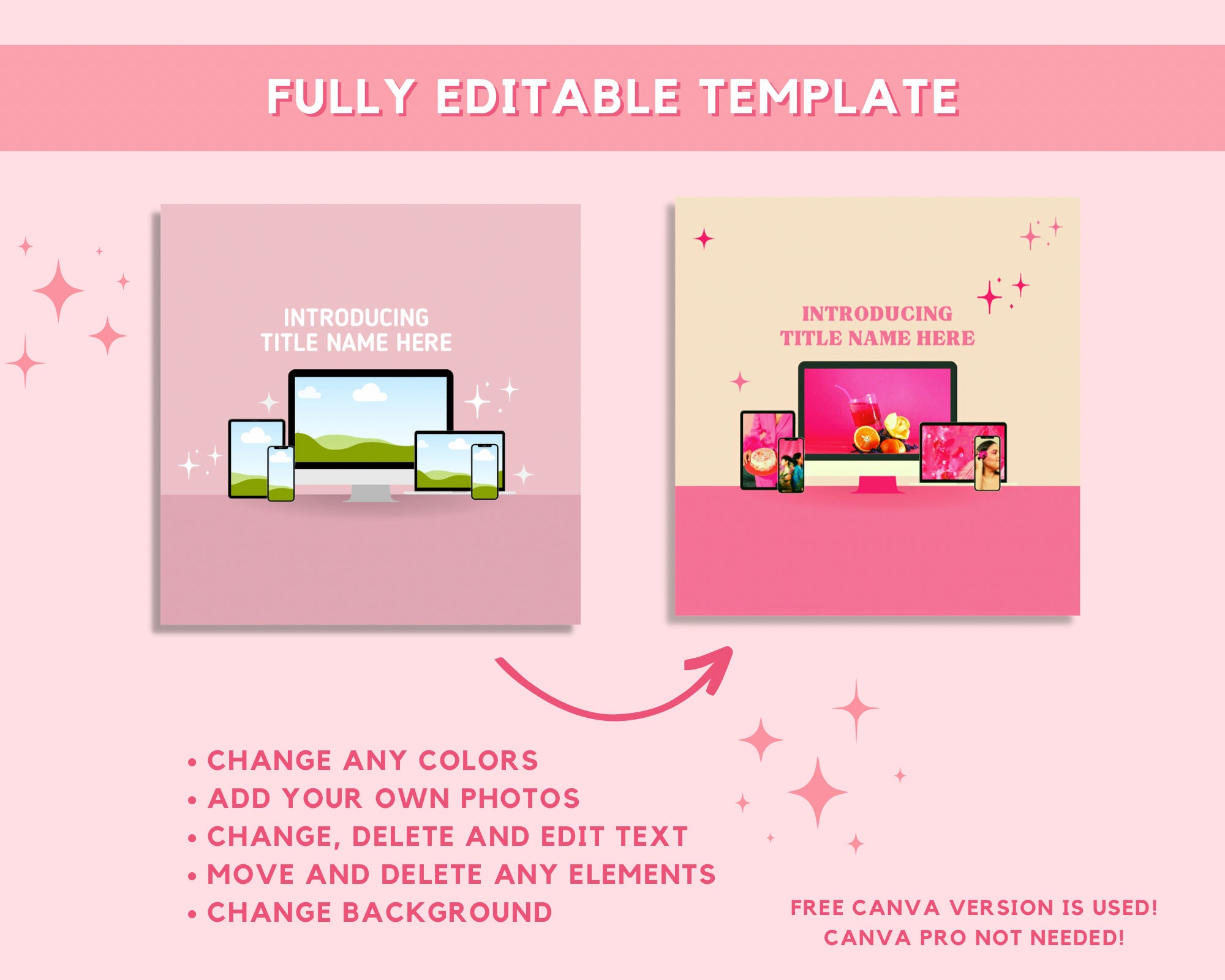 Mock up Canva Template for Coaches, Pink Minimal Mockup, Digital ...