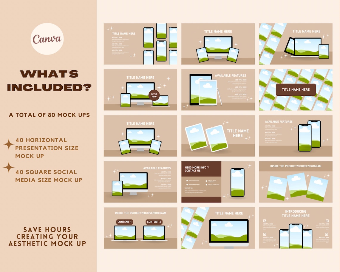 Mock up Canva Template for Coaches, Course Creator Mockups,digital ...