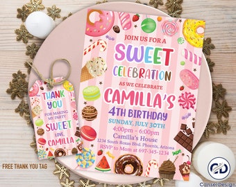 Candy Invitation, Candy Birthday Invitation, Candy Party Invitation ...