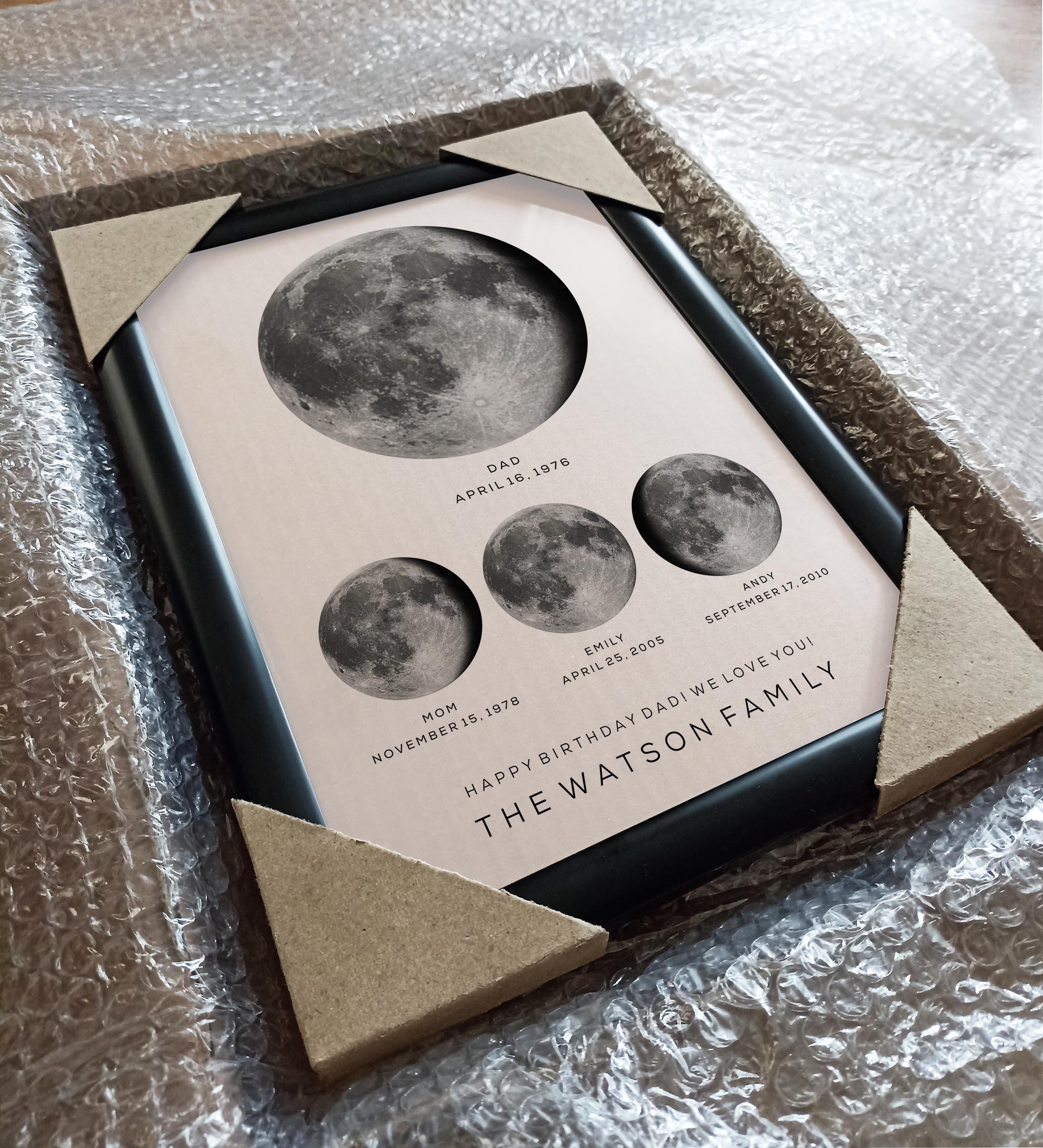 Personalized Moon Phase Poster, Gift for Father’s or Mother’s Day ...