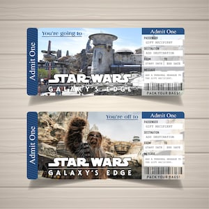 Star Wars Galaxy Edge Surprise Trip Ticket (printable Editable) - Etsy