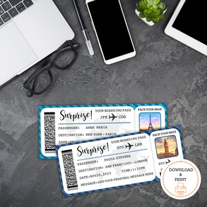 Editable Boarding Airplane Ticket, Custom Airline Ticket, Boarding Pass ...