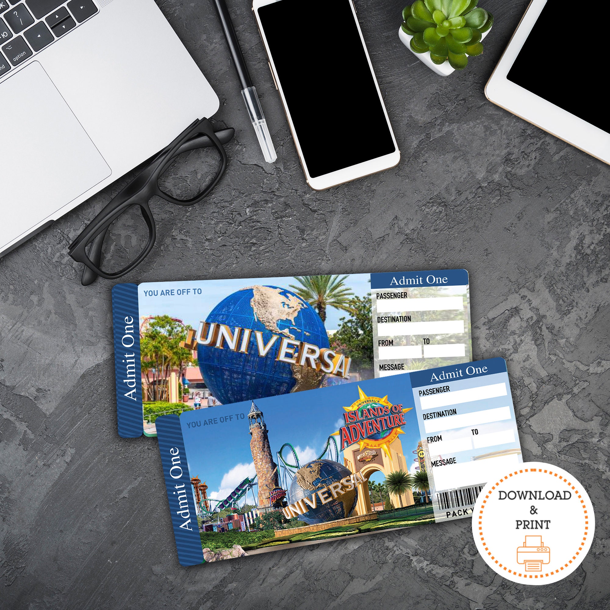 Surprise Universal Trip Ticket Universal Gift Ticket Boarding Pass ...