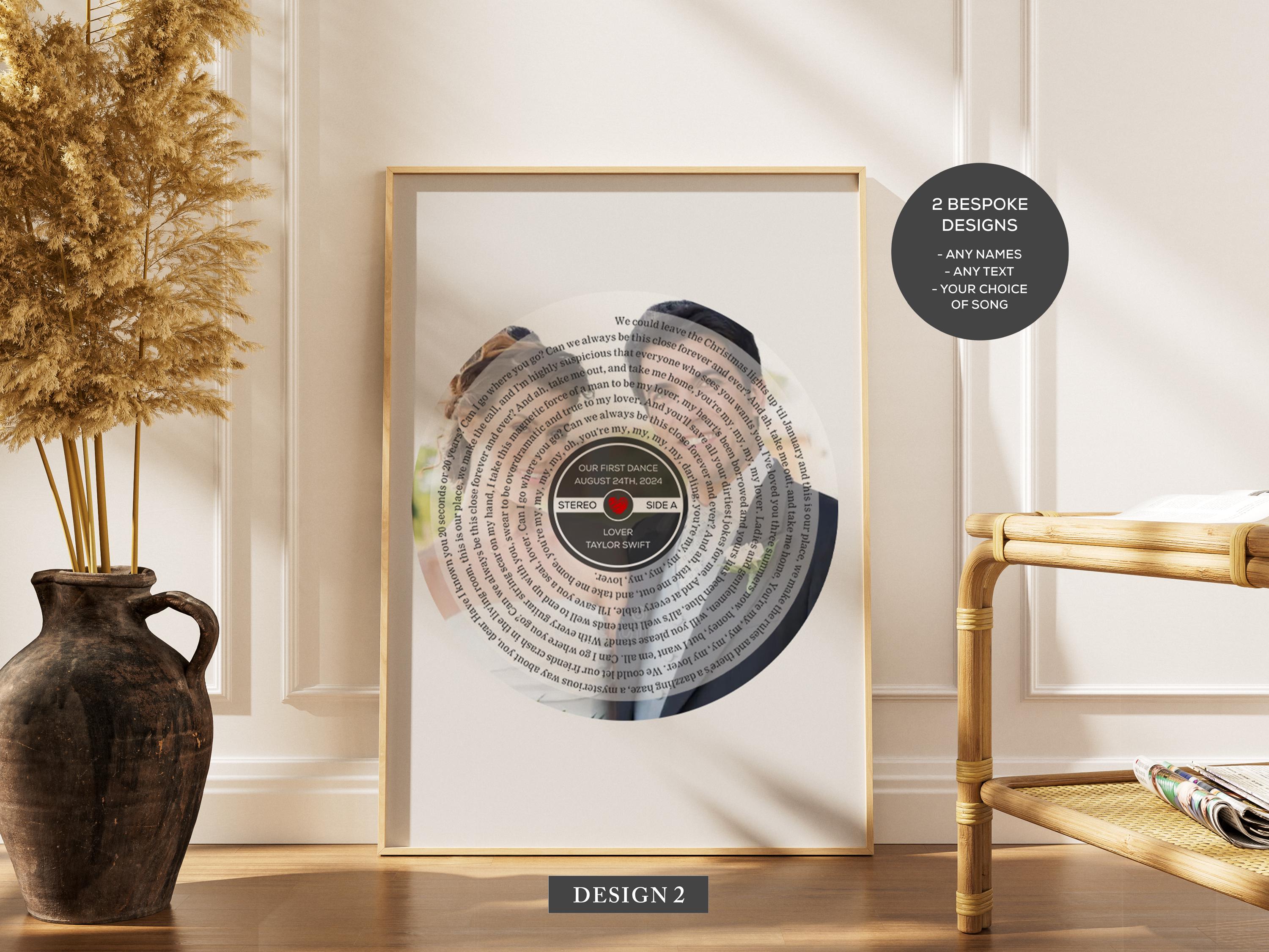 Personalized Anniversary Song Lyric Photo Print, Custom Music Gift ...