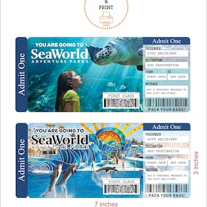 Printable SEAWORLD Surprise Trip Tickets. Seaworld Trip Tickets ...