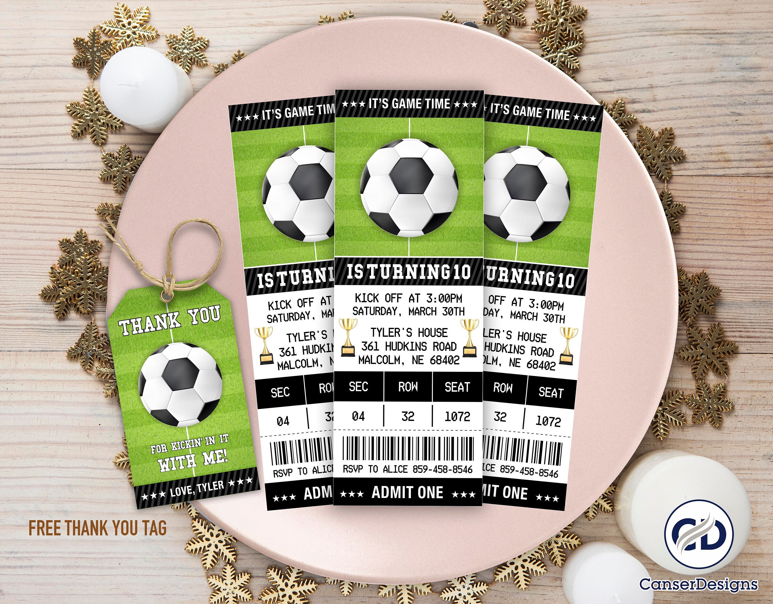 Editable Football Birthday Invitation, Football Ticket Invite, Boy ...