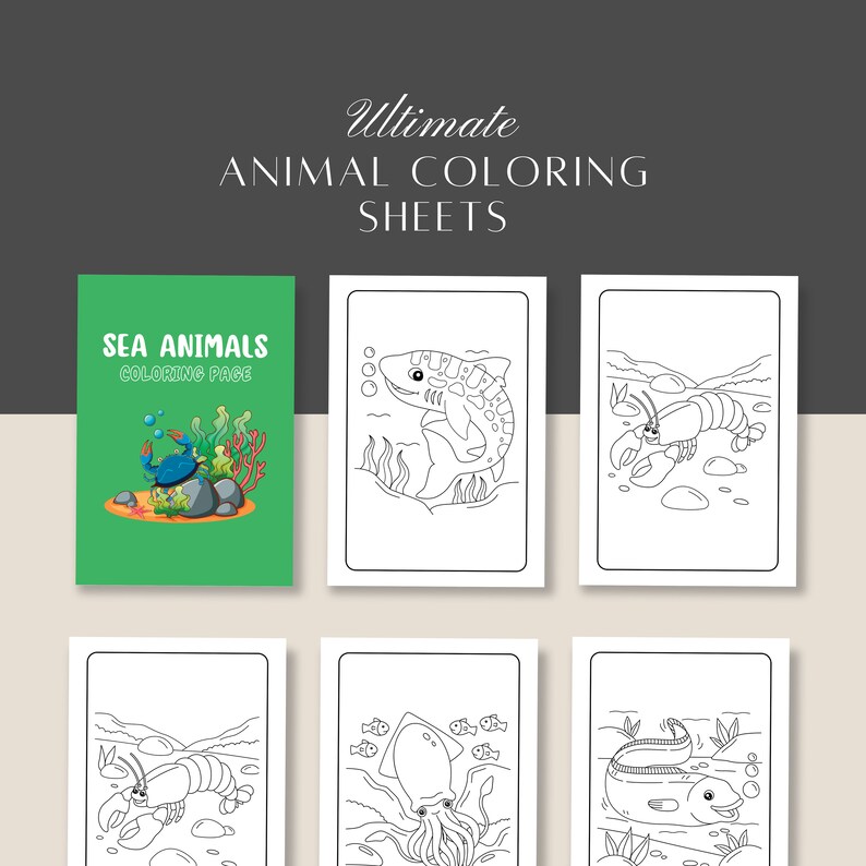 SEA Animals Coloring Sheet, Printable SEA Animals Coloring Sheet ...