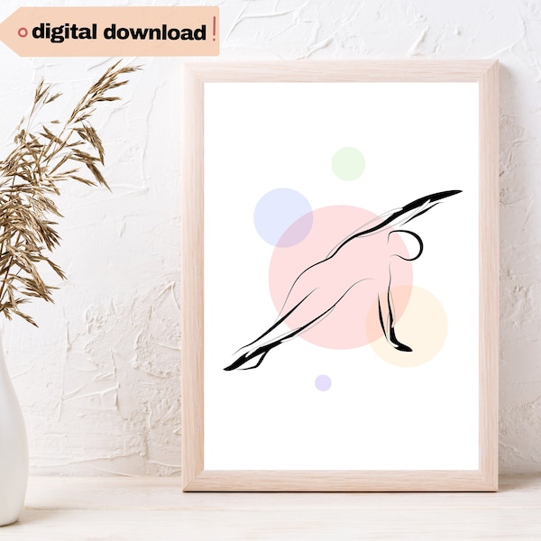 Pilates Printable Wall Art | 3 Piece Wall Art | Pilates Line Art Set ...