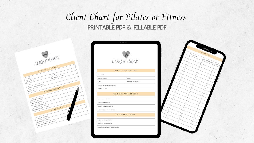 Pilates Client Management Chart | Fitness Class Client Tracker ...