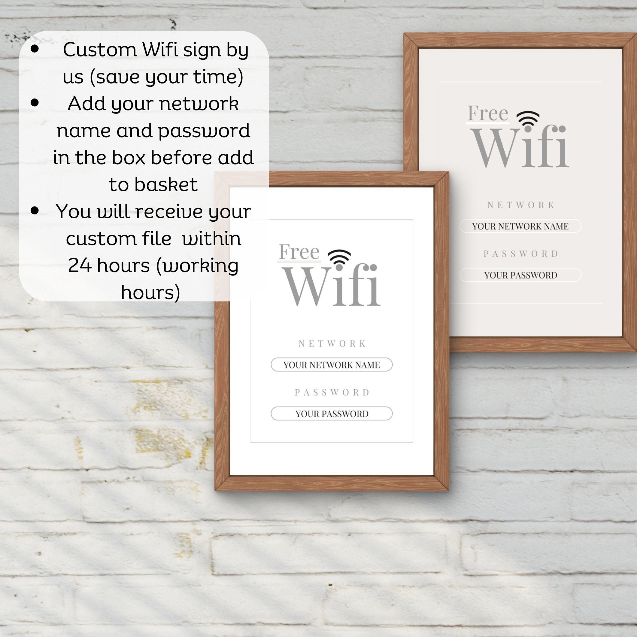 Custom Wifi Password Sign Printable Wifi PDF Personalized - Etsy