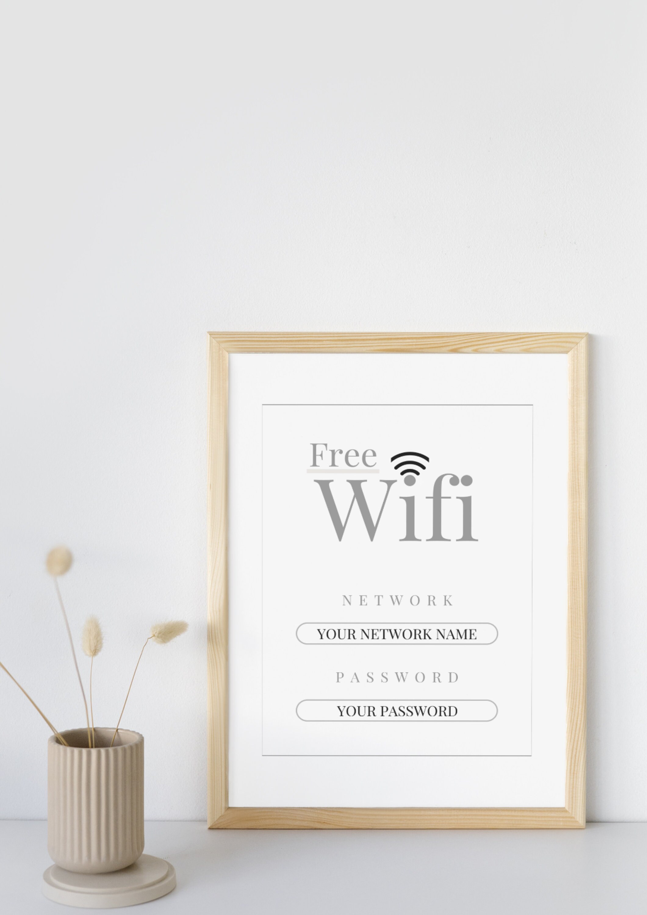 Custom Wifi Password Sign Printable Wifi PDF Personalized - Etsy
