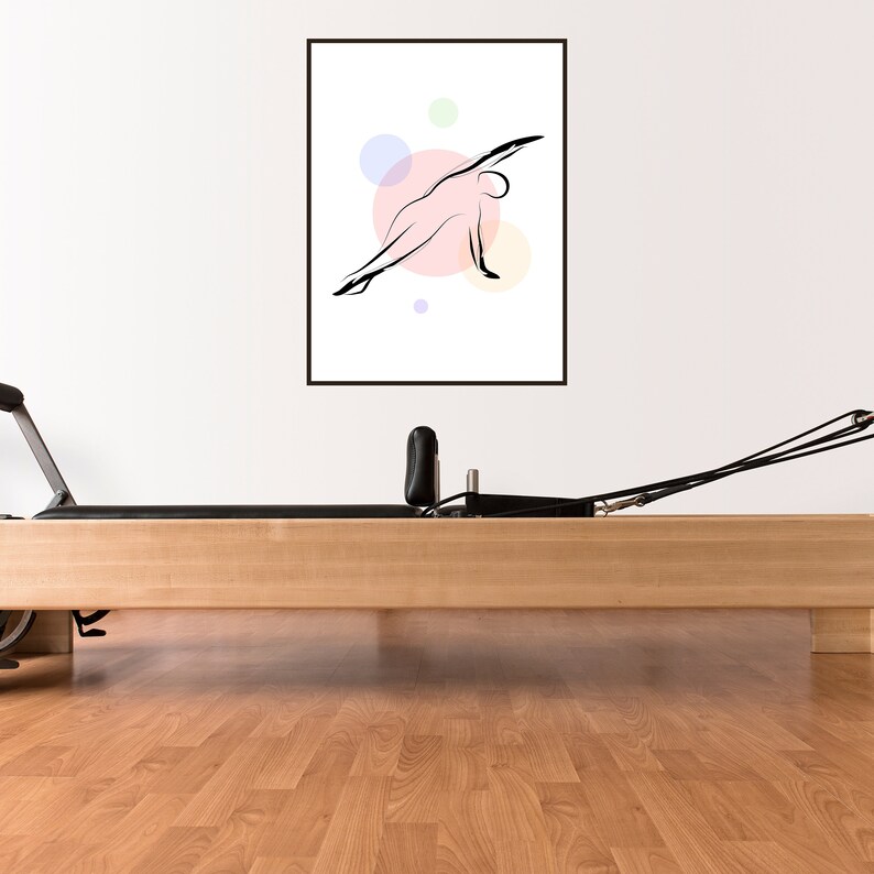 Pilates Pose Art Print: Minimalist Fitness Studio Decor (digital ...