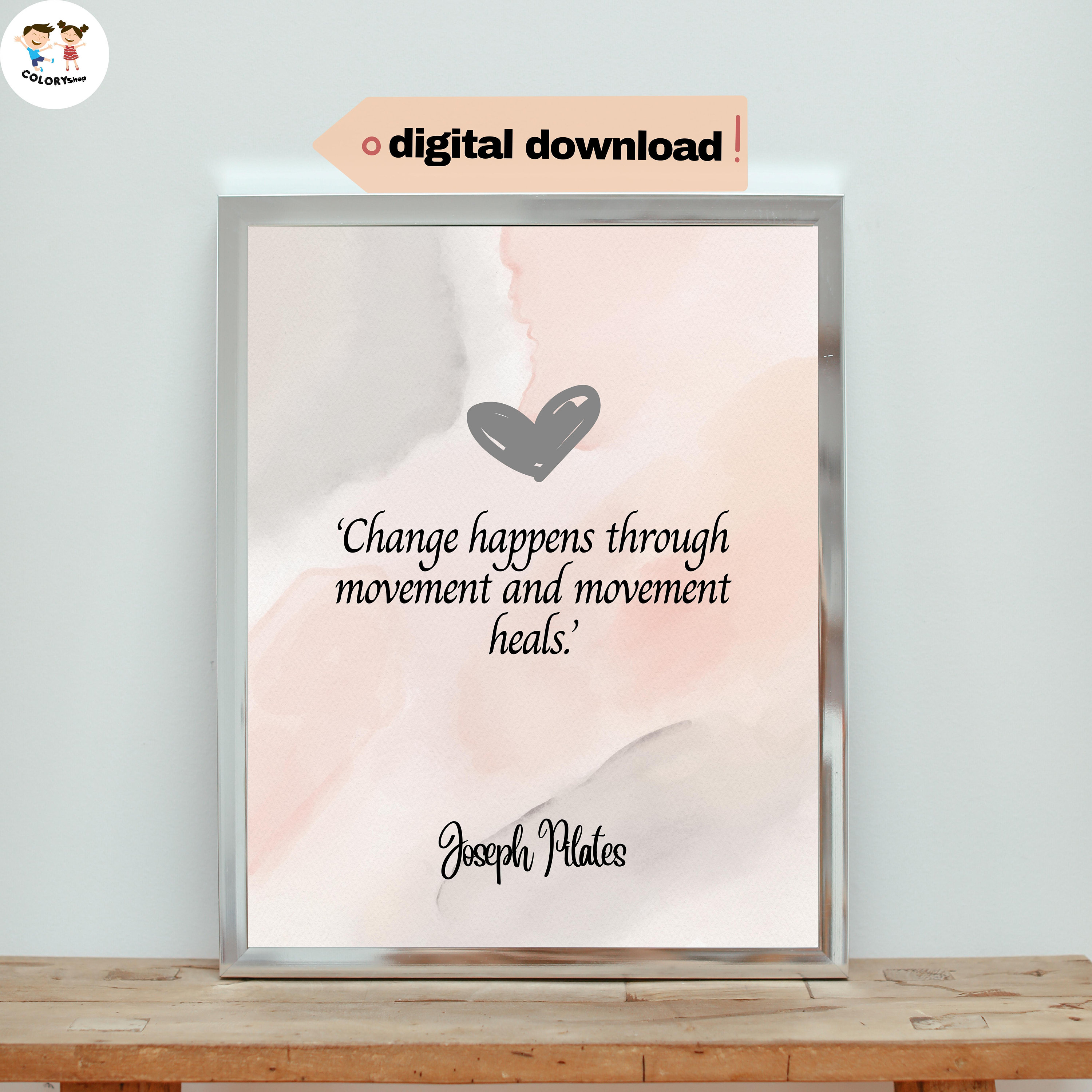 PILATES POSTER. Pilates Quote. Pilates Art Print. Pilates Wall Art ...