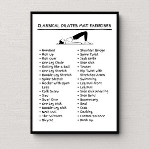 PILATES POSTER. Pilates Mat Exercises. Pilates Art Print. Pilates Wall ...