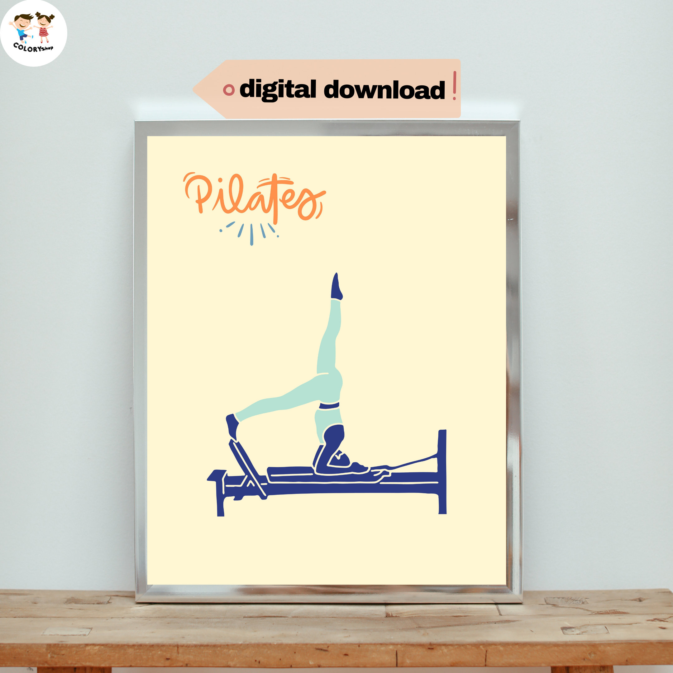 PILATES POSTER. Pilates Reformer Wall Art. Pilates Art Print. Pilates ...