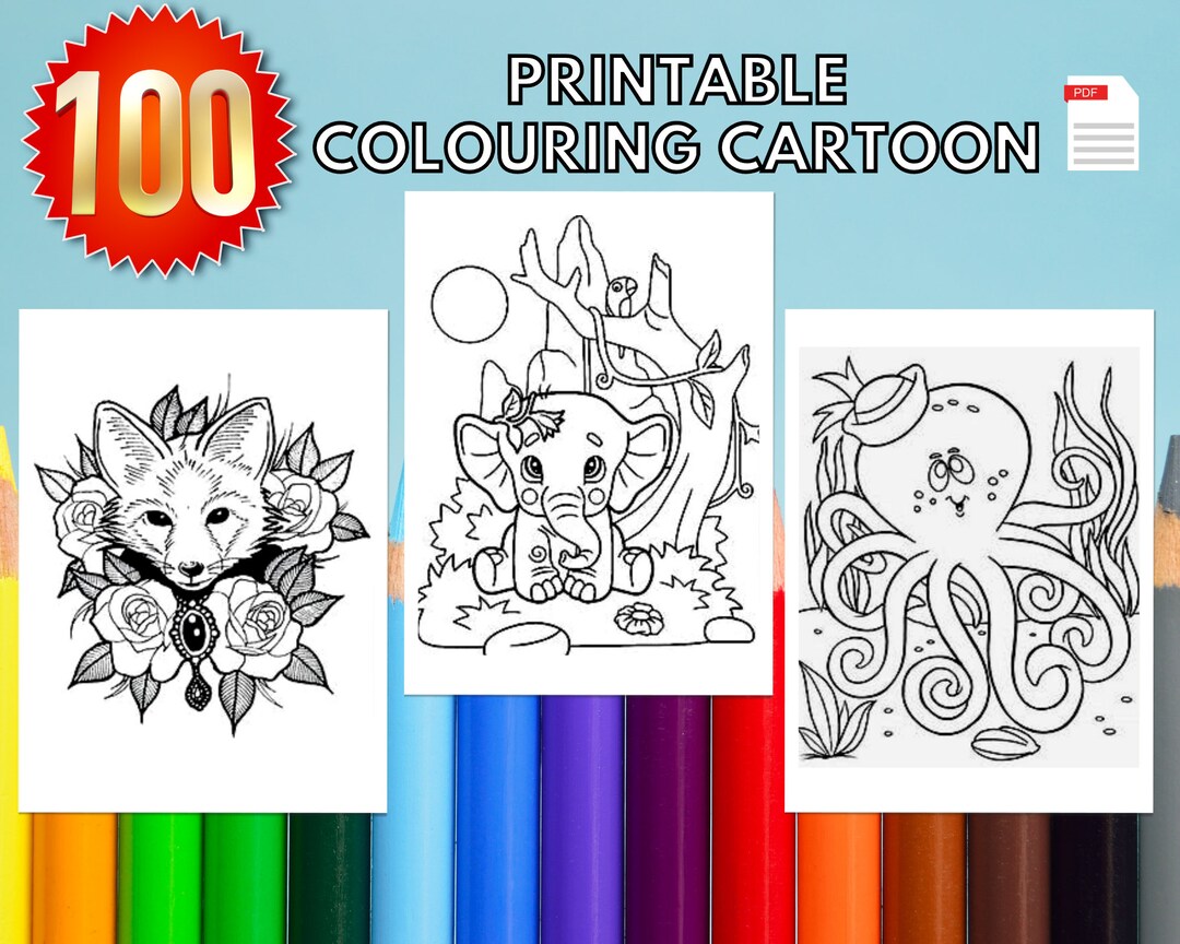 Coloring Pages for Kids 100 Printable Coloring Pages for - Etsy