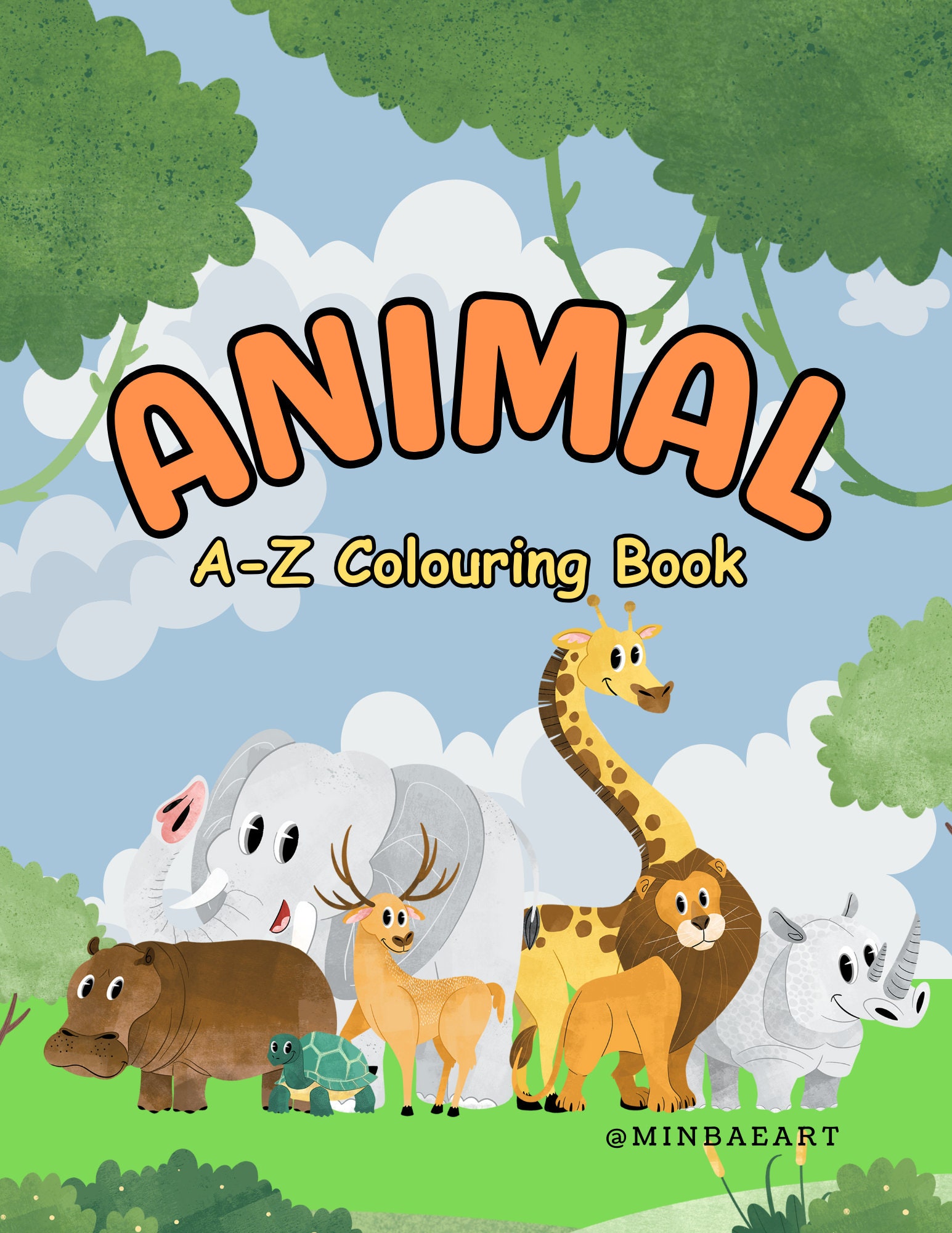 MINBAEART Animal Coloring Pages for Kids, Printable Coloring Pages for ...
